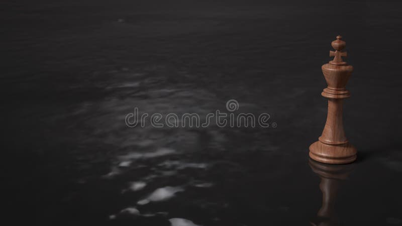 The Wood King on Black Water for Business Concept 3d Rendering Stock ...