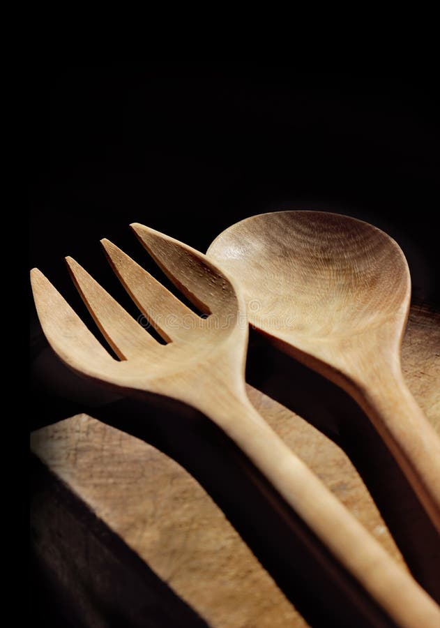 Wood kitchen ware stock image. Image of fork, traditional - 34675909