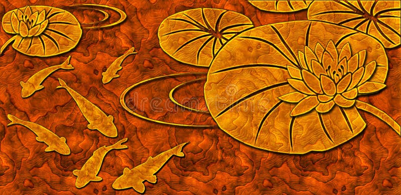 Wood lake stock illustration. Illustration of lake, lotus - 27337313