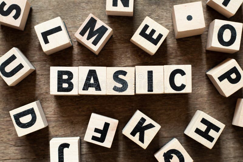 The Word Basic Written on Yellow Balls Stock Image - Image of blue ...