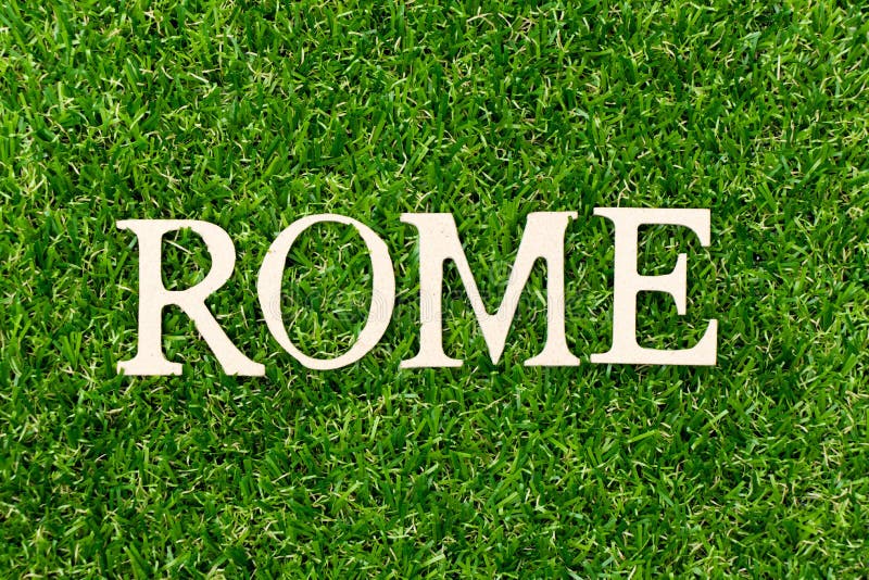 Word Rome Cut from Newspaper on Handmade Paper Stock Image - Image of ...