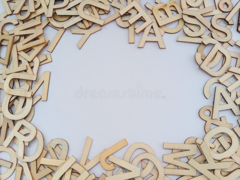 Wood Letters of the Alphabet Border on a White Background Stock Photo ...