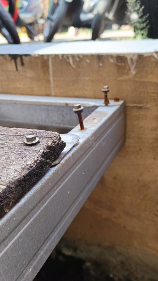 Wood, Light Steel and Bolts Stock Image - Image of innovation, business ...