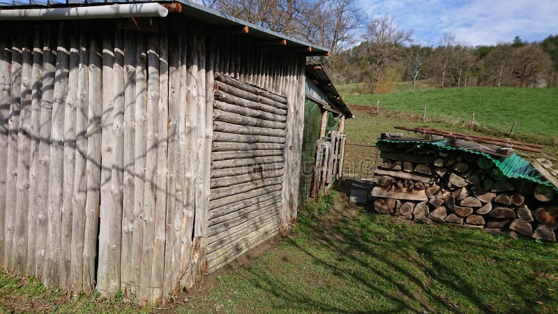 Wood log cabin stock image. Image of wood, fire, home - 144482869