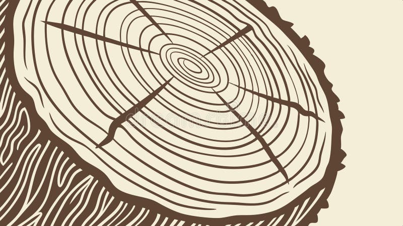 Wood Log Cross,section, Natural Texture and Organic Pattern Vector ...