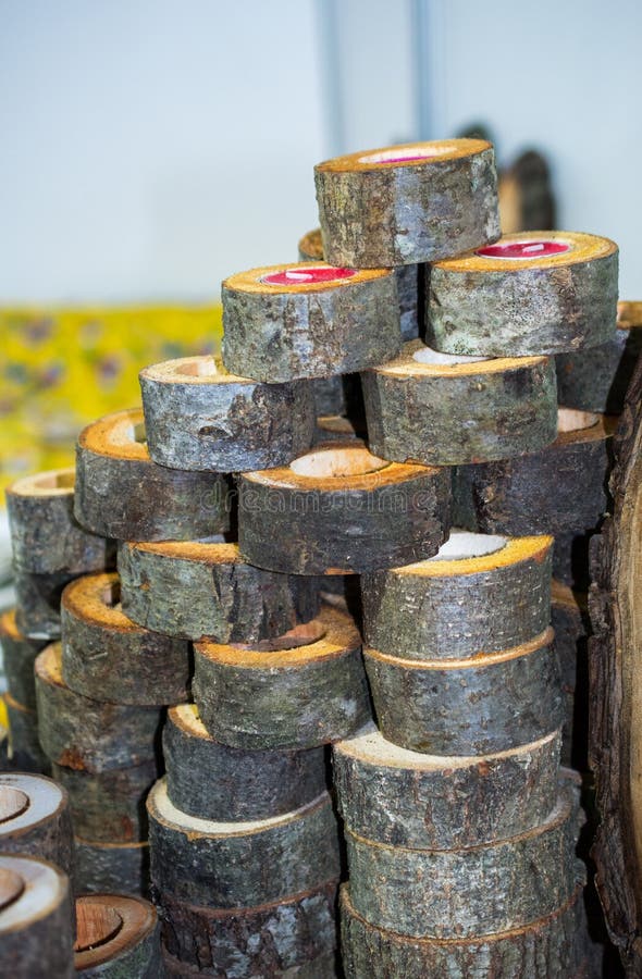 Wood Log Cut in Round Thin Pieces Stock Illustration - Illustration of ...