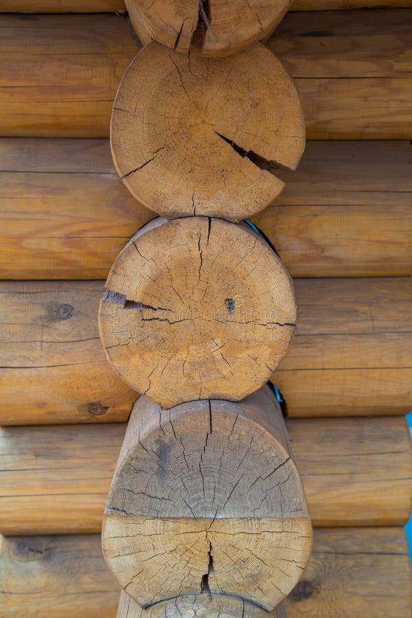 Wood Log. Detail of the House Stock Image - Image of wooden, house ...