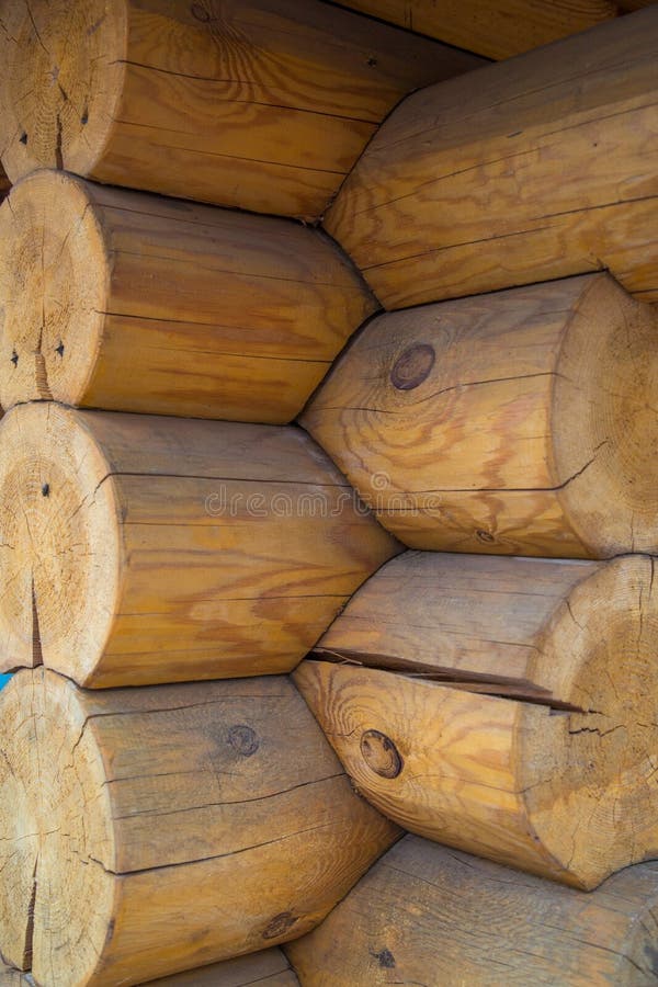 Wood Log. Detail of the House Stock Image - Image of detail, wood ...