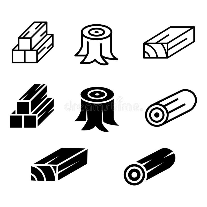 Wood Log Icon Vector Design Template Basic RGB Stock Vector ...