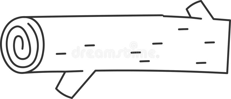 Wood Log Outline stock vector. Illustration of line - 290117085