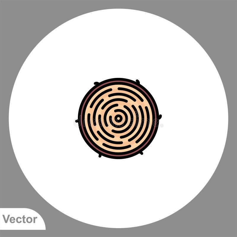 Wood Log Vector Icon Sign Symbol Stock Vector - Illustration of ...