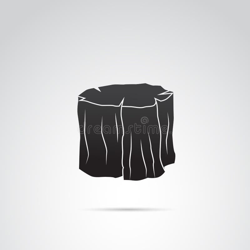 Wood Log Vector Icon on White Background. Stock Vector - Illustration ...