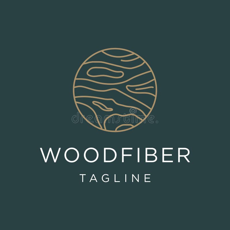 Wood Logo Vector with Circle Shape, Featuring Bark Layers and Wood ...