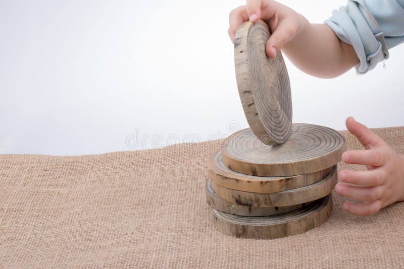 Wood Logs Cut in Round Thin Pieces Stock Image - Image of natural ...