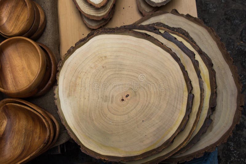 Wood Logs Cut in Round Thin Pieces Stock Illustration - Illustration of ...