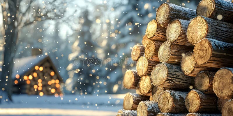 Wood Logs Stacked for Winter Storage, with Visible Knots and Tree Rings ...