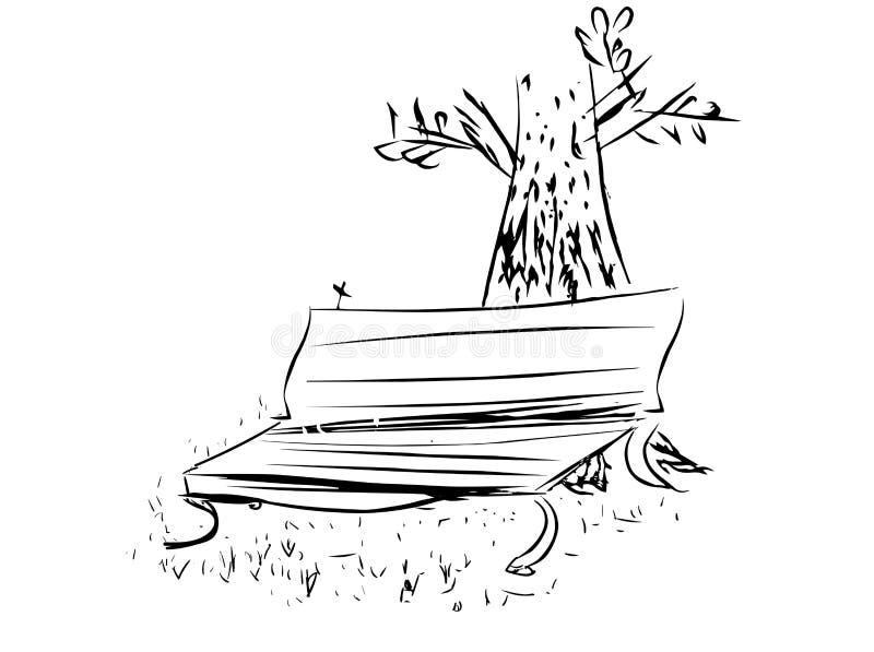 Park Sketch Wooden Bench Tree Stock Illustrations – 97 Park Sketch ...