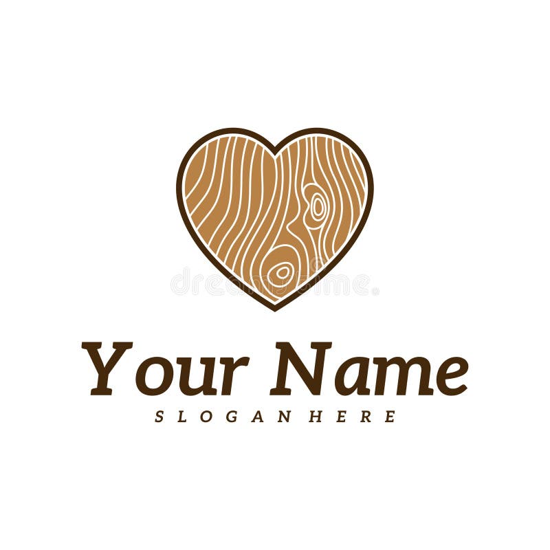 Wood Love Logo Design Template. Creative Wood Logo Vector Illustration ...