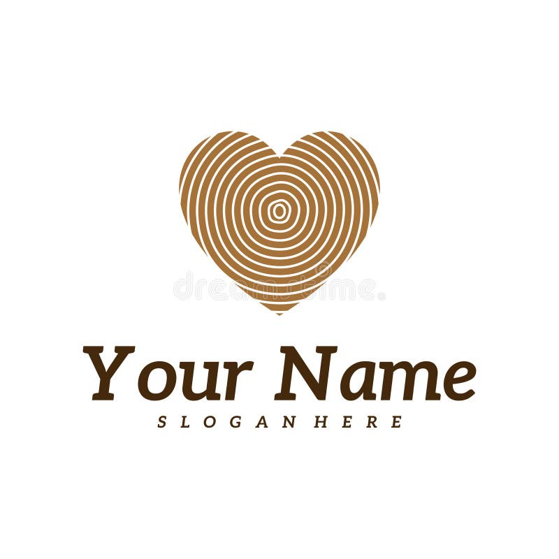 Wood Love Logo Design Template. Creative Wood Logo Vector Illustration ...