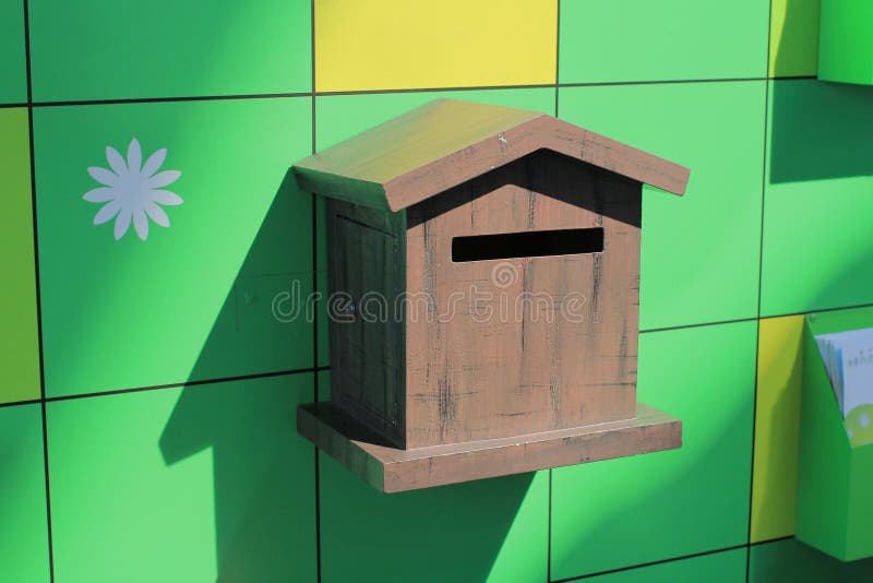 Wood Mail Box Hang on the Wall Stock Photo - Image of post, delivery ...