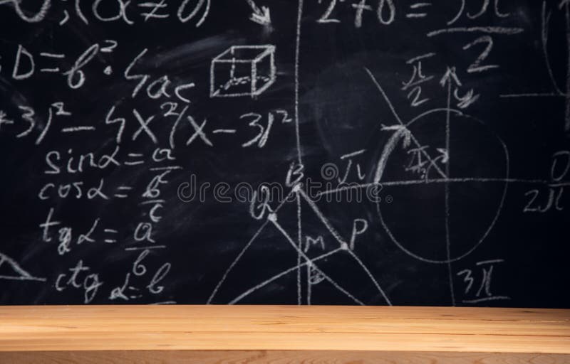 Wood with Math on Chalkboard Stock Photo - Image of symbol, board ...