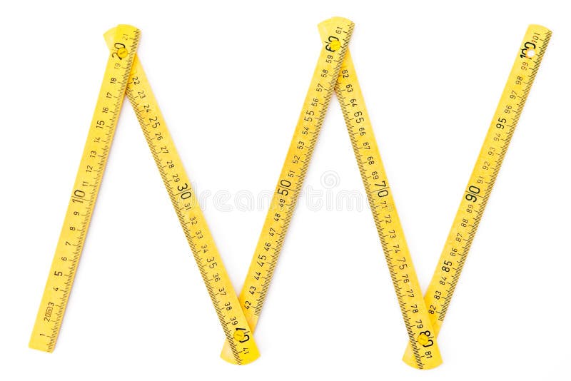 Folding Wood Measuring Stick Isolated on White Stock Photo - Image of ...