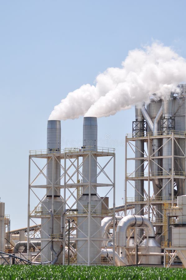 Wood Mill Smoke Stacks stock photo. Image of fuel, ecology - 25469752