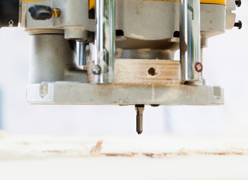 Wood milling machine stock image. Image of drill, print - 56564917