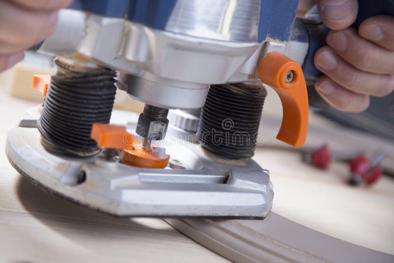 Wood Milling Machine Whit Cutters Stock Photo - Image of people, drill ...