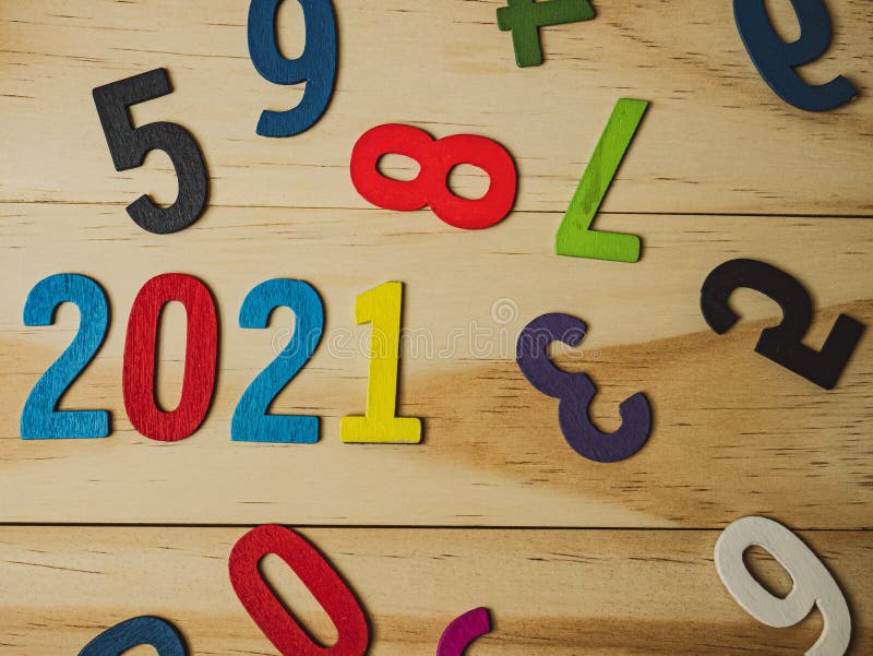 The 2021 Wood Number Multi Colour for New Year Content Stock Image ...