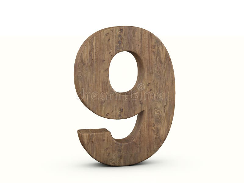 Wood Number Set, Wooden Plank Numeric Font Held with Nails. Vector ...