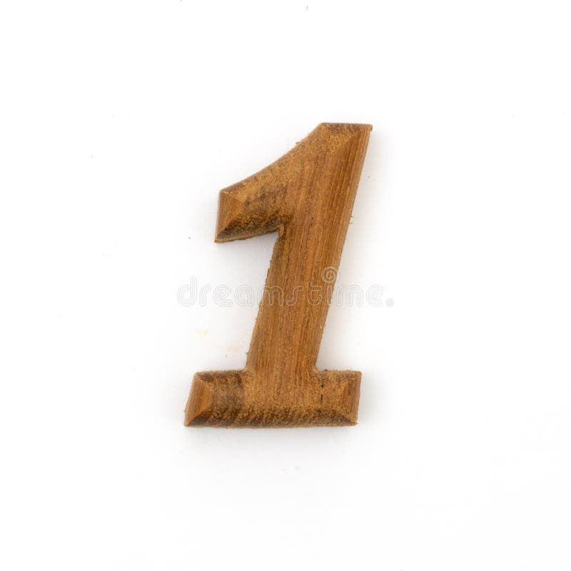Wood number one on white stock photo. Image of business - 179705806