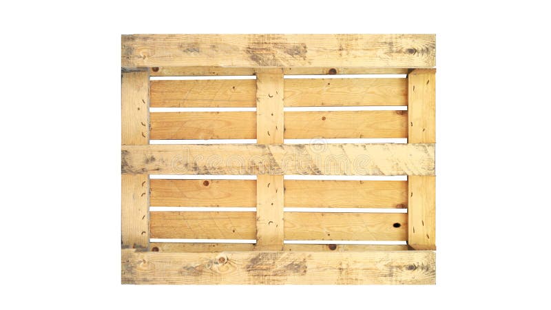 Wood Pallet on White Background in Top View Stock Image - Image of ...
