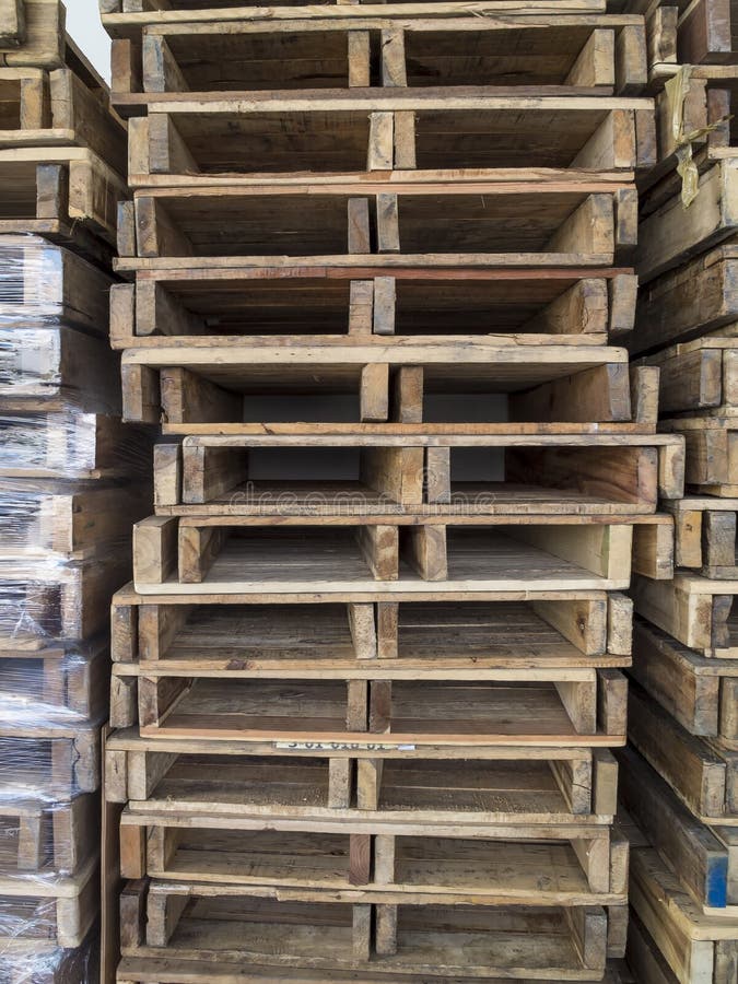 The Wood Pallets stock image. Image of forklift, transportation - 181728403