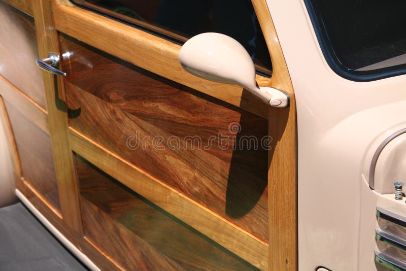 Wood Panel Door on Classic Sedan Car Stock Photo - Image of original ...