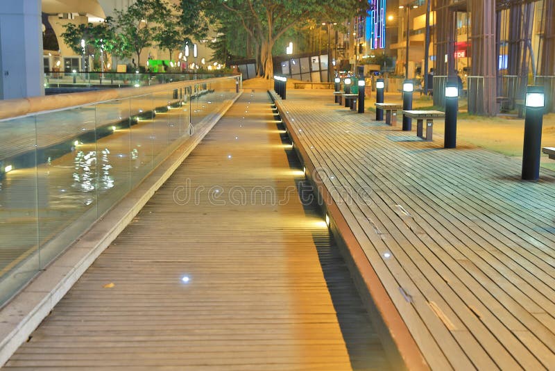 The Wood Path at the Kwun Tong Promenade Stock Image - Image of kowloon ...
