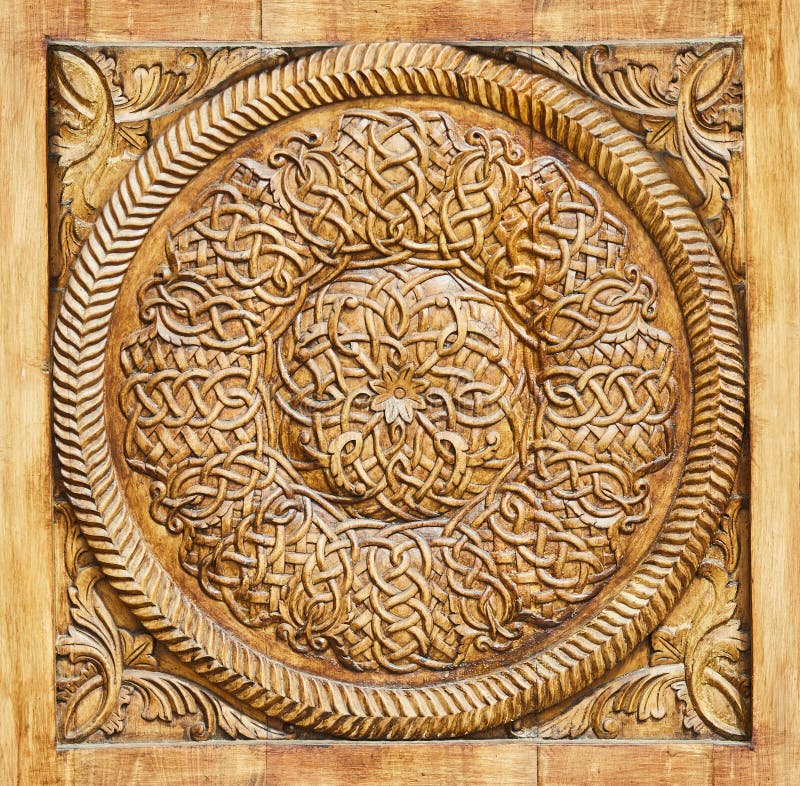 Wood Pattern Decorative Bas-relief on the Surface Stock Photo - Image ...