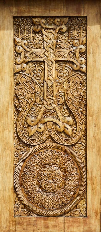 Wood Pattern Decorative Bas-relief on the Surface Stock Photo - Image ...