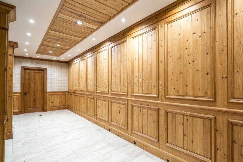 Wood Pattern Wall Interior Design Stock Illustration - Illustration of ...