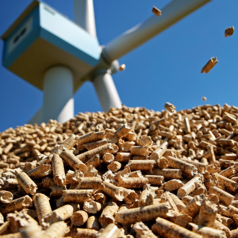 Wood Pellet Stack Prominently Displayed in Front of a Majestic and ...