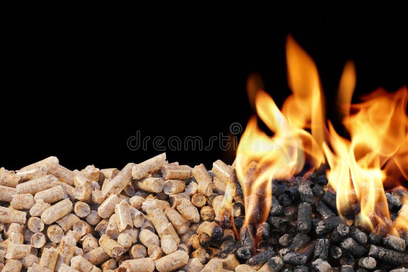 Wood pellets and red deal stock photo. Image of consumption - 6228490