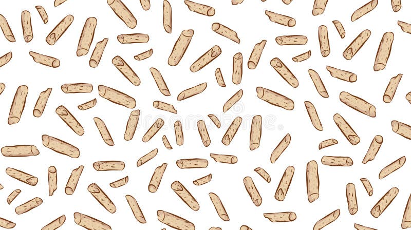 Wood Pellets Elements Pattern, Brown Pellets on a White Background ...