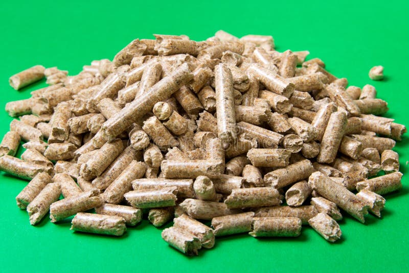 Wood Pellets, Birch and Twig with Leaves. Biomass Pellets- Cheap Energy ...