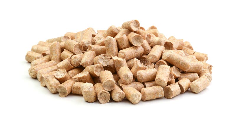 Wood pellets isolated stock photo. Image of material - 96619578