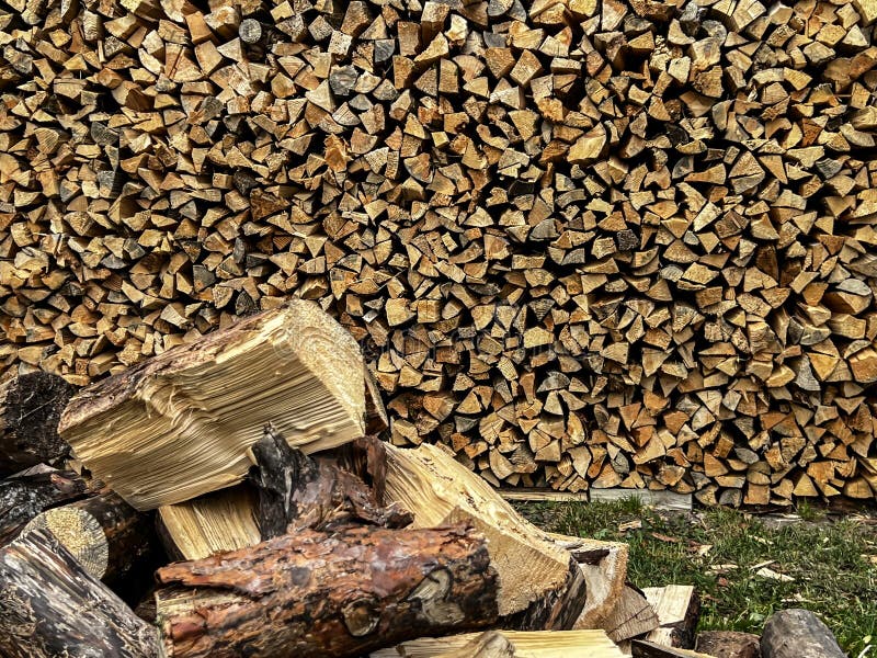 Wood in Pieces As an Alternative Fuel Stock Photo - Image of heap ...