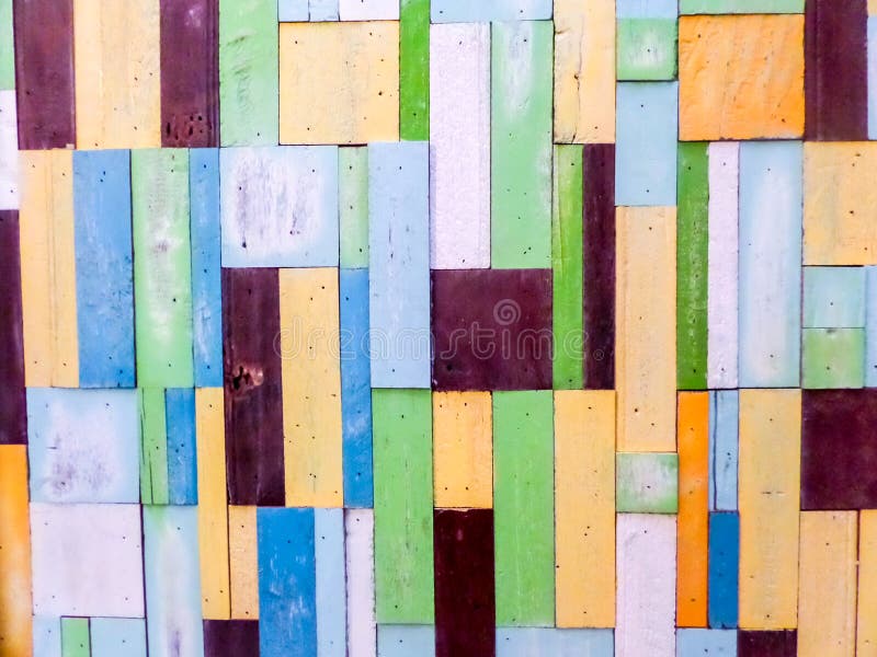 Wood Pieces Vertical Random Fancy Color on Surface Stock Photo - Image ...