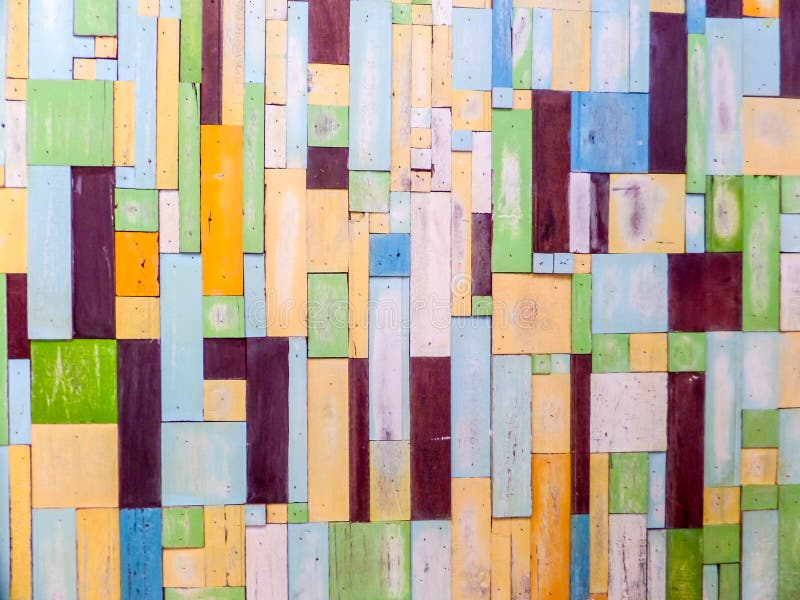 Wood Pieces Vertical Random Fancy Color on Surface Stock Image - Image ...
