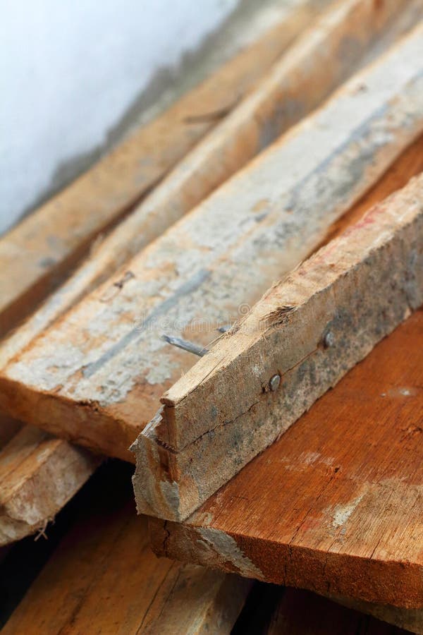 Wood Pile for the Construction. Stock Image - Image of site, color ...