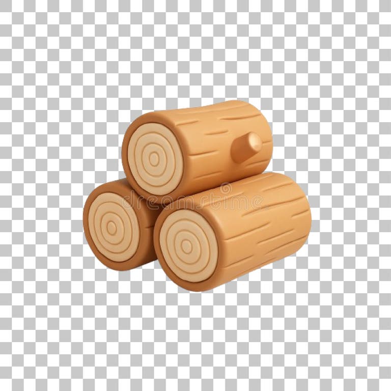 Wood Pile 3D Icon stock illustration. Illustration of kawaii - 391684452