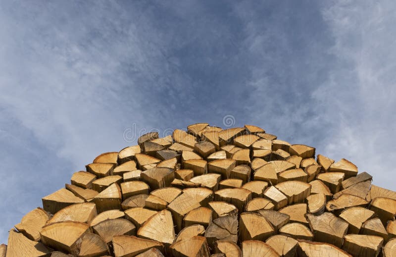 Wood Pile - Wood Warehouse. Stock Image - Image of temple, cloud: 327686049